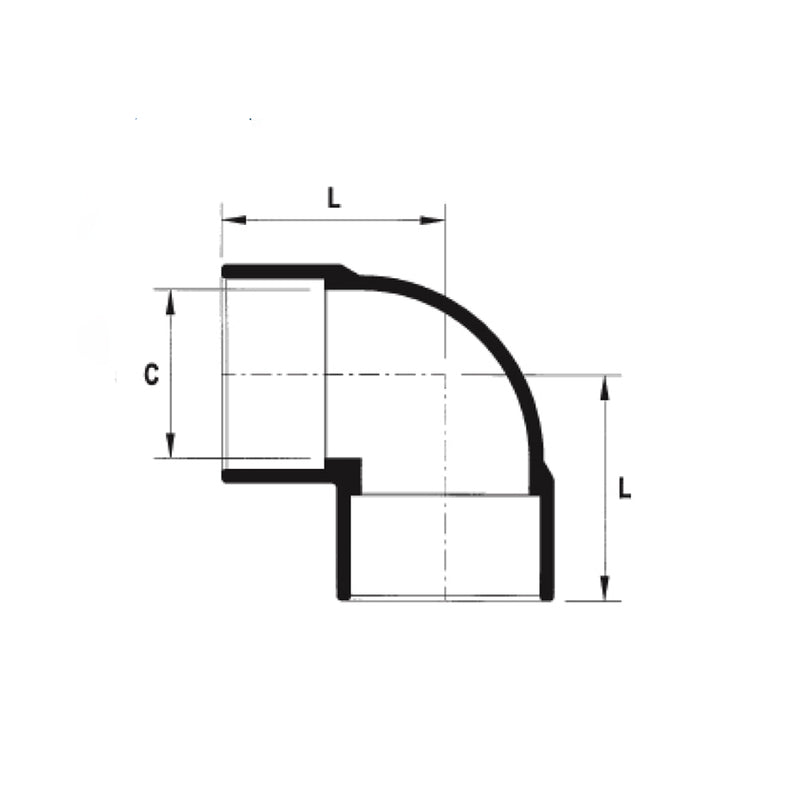 6 Pvc 90 Elbow Drawings Pipe Elbow, 90 Degree LR, Schedule 80, 6 Inch