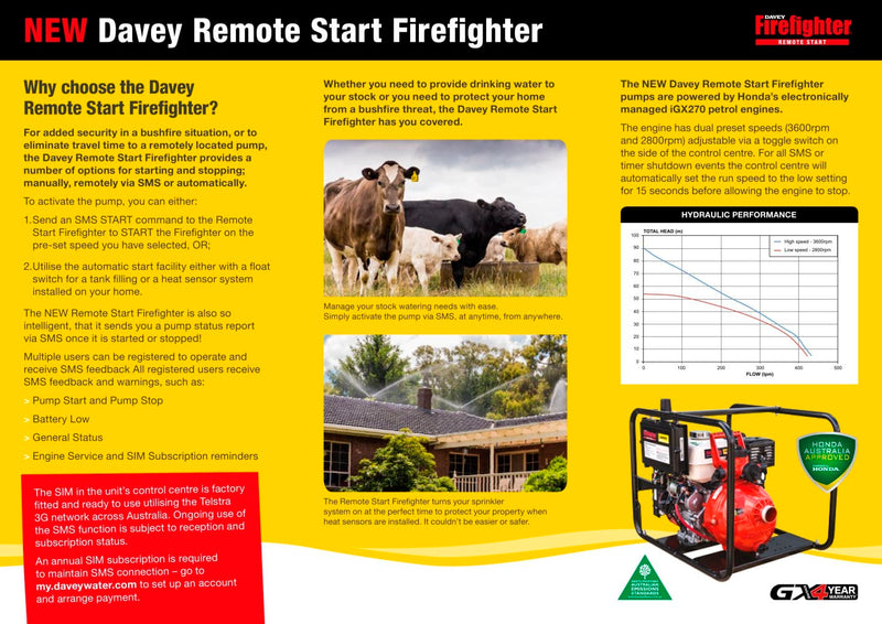 Davey Remote Start Firefighting Pump