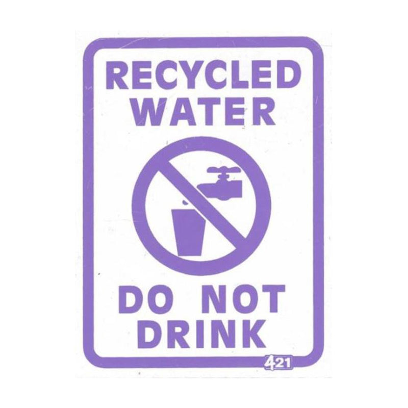 Recycled Water Signage - Dural Irrigation